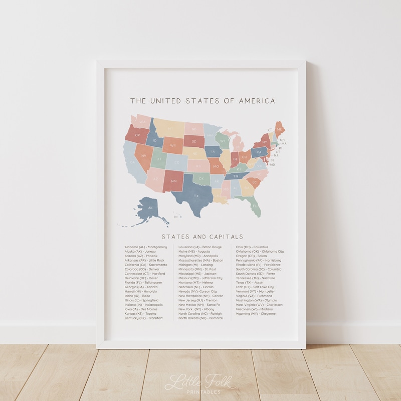 Usa Map Poster - Etsy