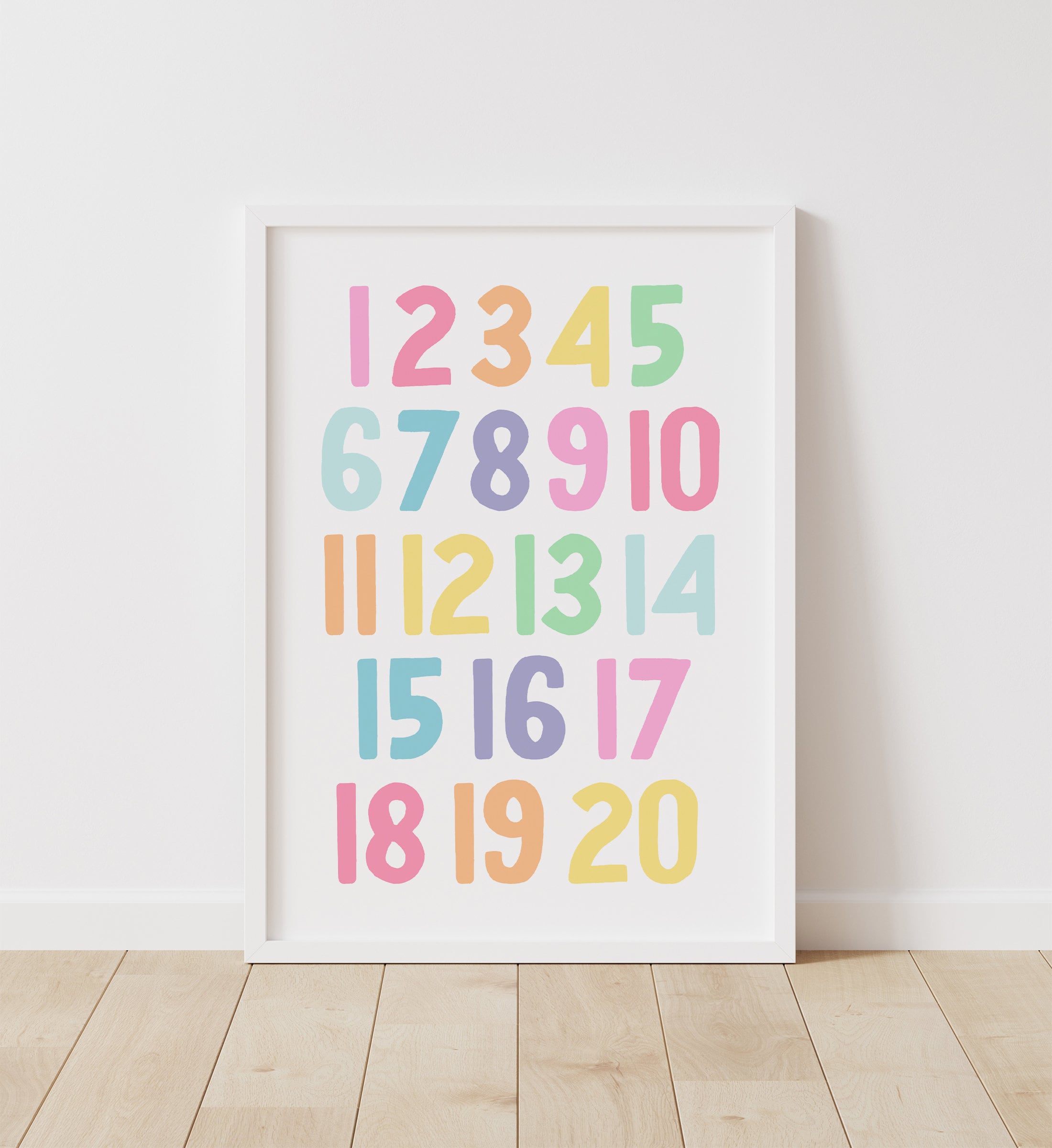 Pastel Rainbow Alphabet and Numbers Set of 2 Prints, ABC Print ...