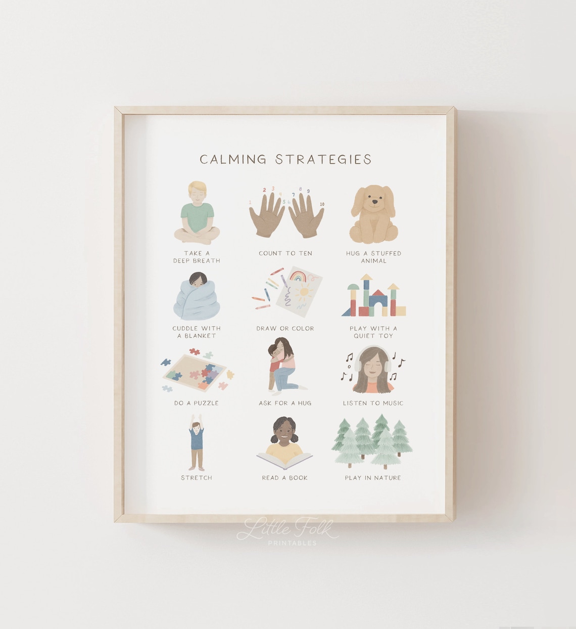 Calming Strategies Print, Calming Techniques, Counseling Decor ...