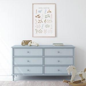 Animal Numbers Print, PRINTABLE Wall Art, Educational Counting Poster ...