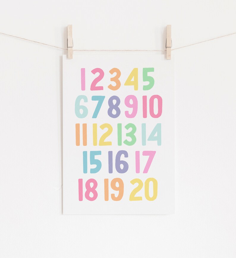 Pastel Rainbow Alphabet and Numbers Set of 2 Prints ABC - Etsy