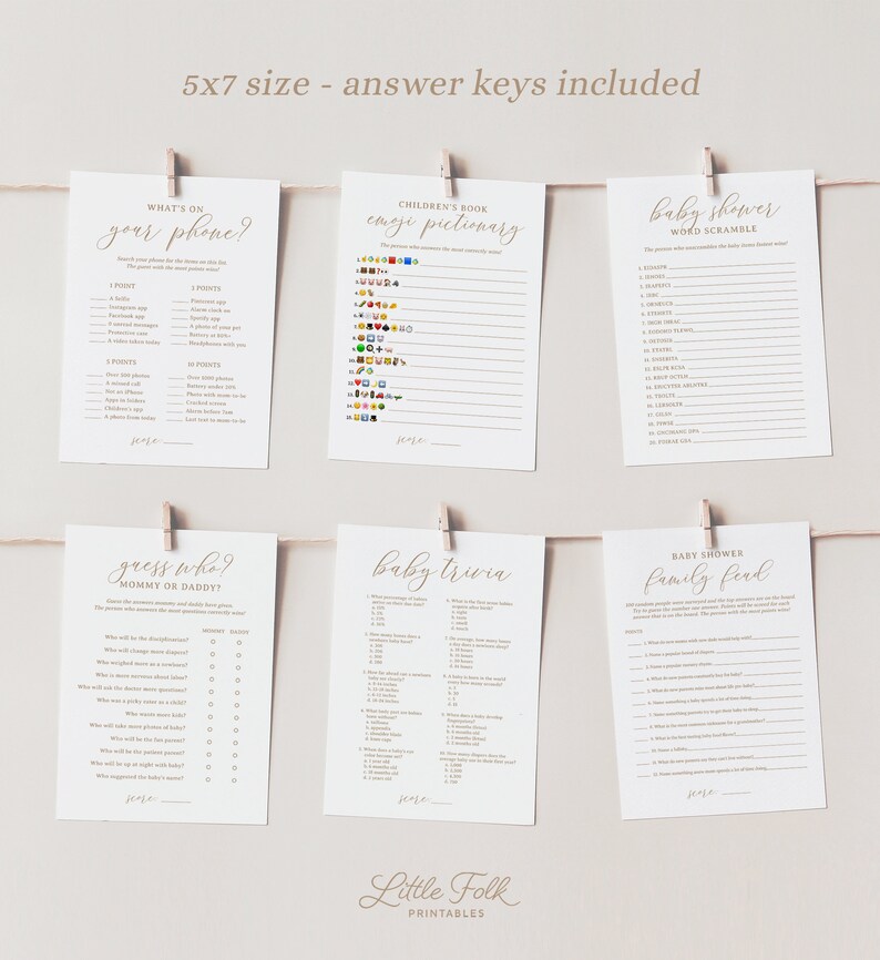Editable Baby Shower Games, Baby Shower Games Bundle, Baby Shower ...