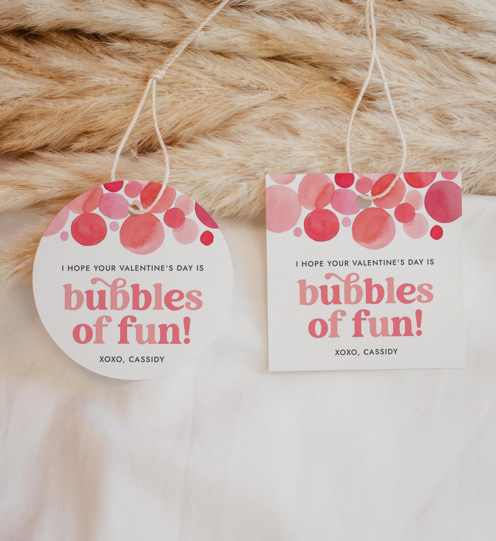 Bubbles Valentine Tag Template, Kids Bubble Valentines Card, Bubbles of ...