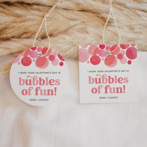 Bubbles Valentine Tag Template, Kids Bubble Valentines Card, Bubbles of ...