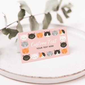 Editable Kitten Birthday Party Food Label Template, Printable Kitty Cat ...