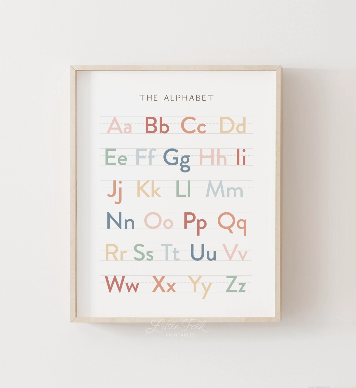 Rainbow Alphabet Poster Handwriting Chart Print Educational - Etsy