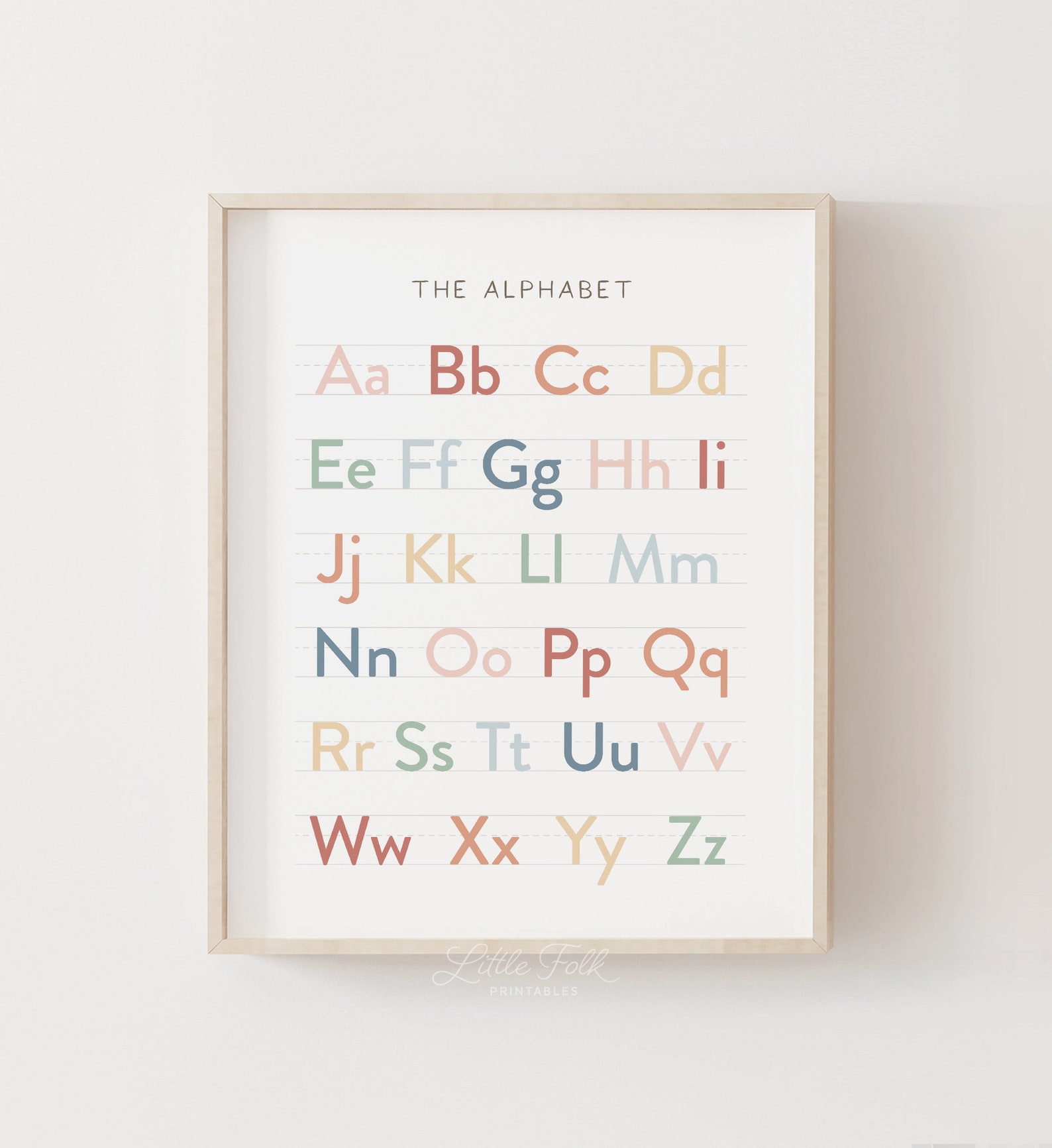 Rainbow Alphabet Poster, Handwriting Chart Print, Educational PRINTABLE ...