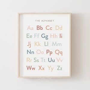 Rainbow Alphabet Poster, Handwriting Chart Print, Educational PRINTABLE ...