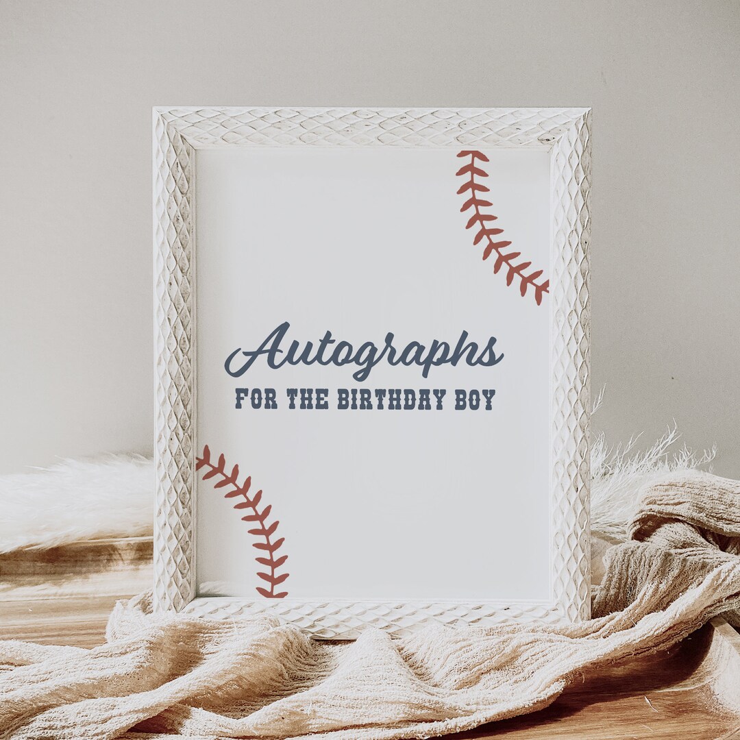 Baseball Birthday Autographs Sign, Printable Little Rookie 1st Birthday ...