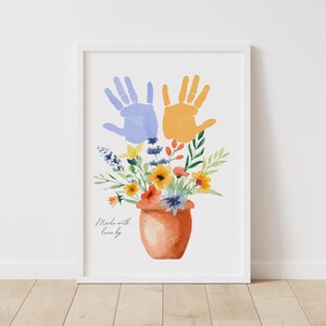 Mother's Day Handprint Art Printable, Flower Bouquet Hand Print Craft ...