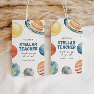 Teacher Appreciation Week Tag Template, Printable Outer Space Teacher ...