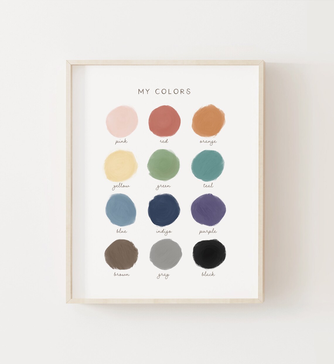 Educational Colors Poster Printable Colors Wall Art Rainbow - Etsy