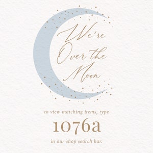 Over the Moon Baby Shower Favor Tag Template, Blue Moon and Stars Baby ...