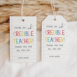 Rainbow Teacher Appreciation Week Tag Template, Printable Thank You ...