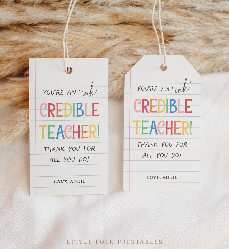 Rainbow Teacher Appreciation Week Tag Template, Printable Thank You ...