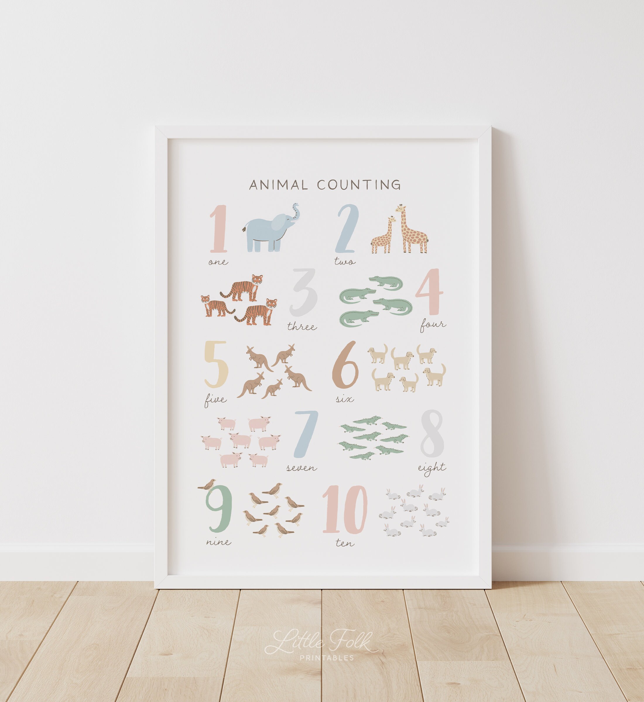 Rainbow Animal Alphabet and Numbers Prints PRINTABLE Wall | Etsy