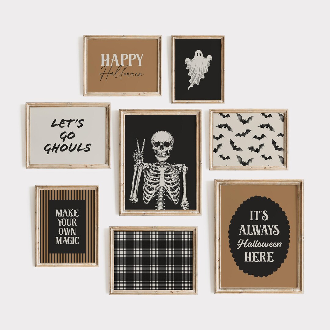 Halloween Wall Art, Printable Halloween Wall Decor, Halloween Gallery ...