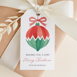 Merry Christmas Printable Gift Tag Template, Editable Christmas ...