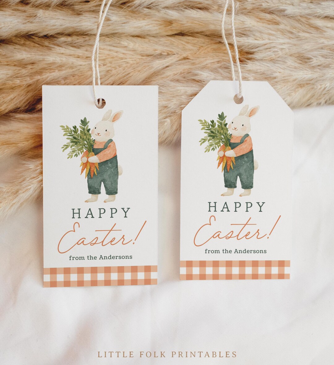 Printable Happy Easter Bunny Gift Tag, Vintage Bunny Favor Tag ...
