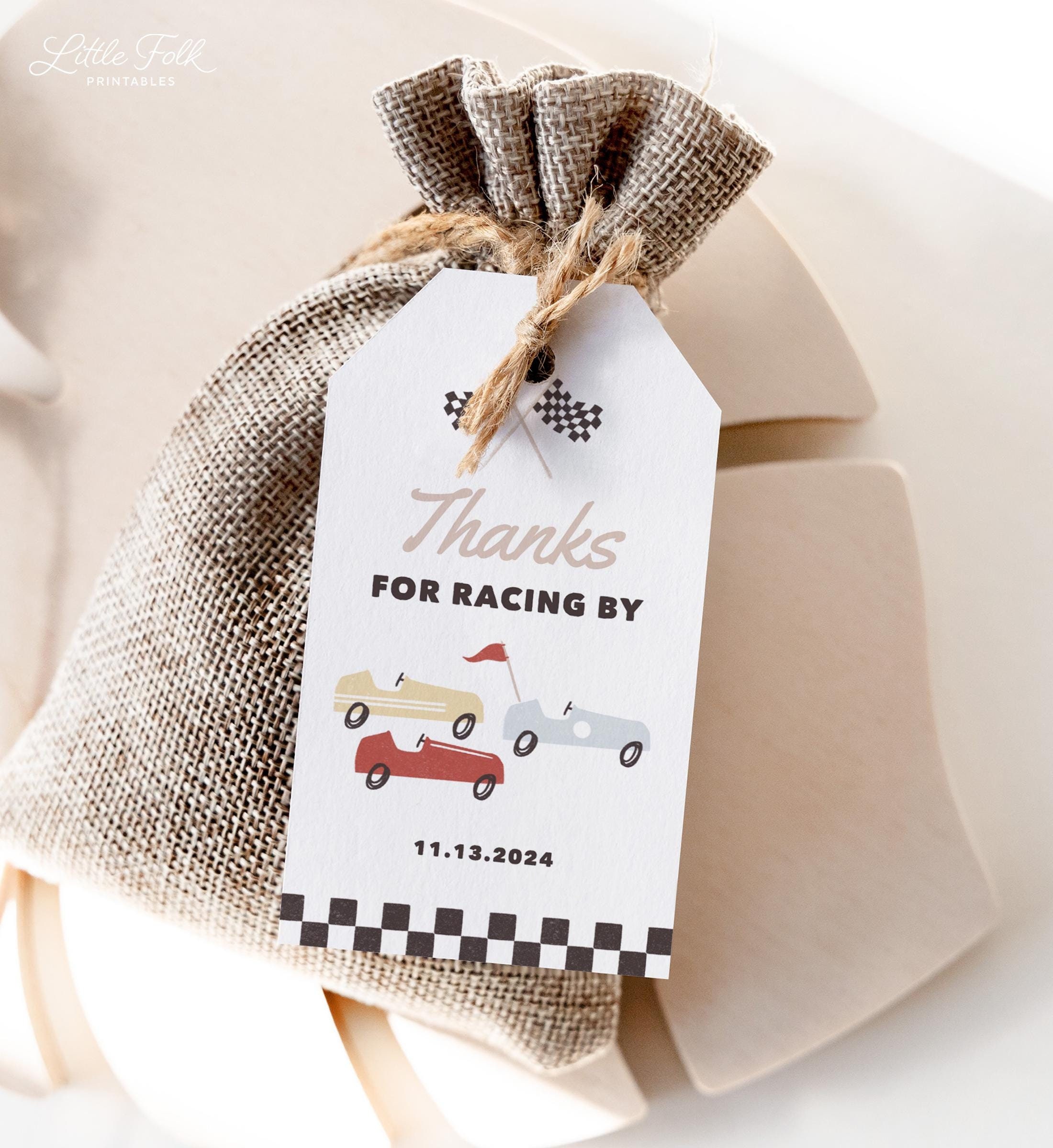 Editable Race Car Birthday Party Favor Tag Template, Printable Two Fast ...