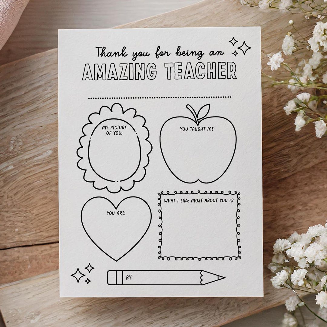 Printable Teacher Appreciation Week Coloring Page, All About My Teacher ...