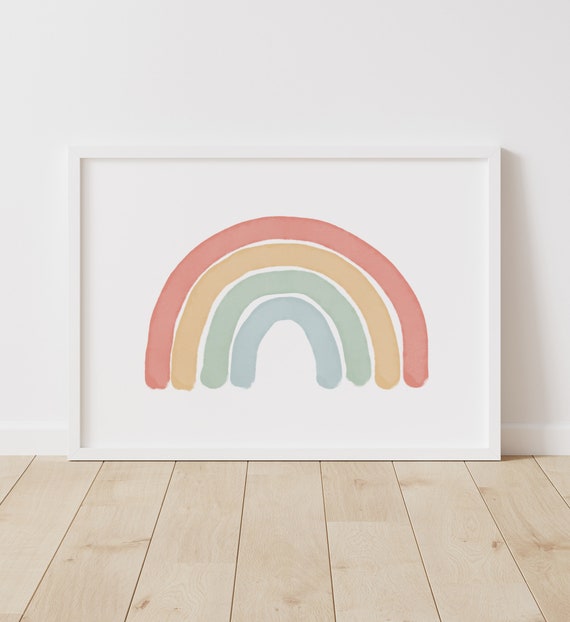 Toddler prints DIY Decor gender neutral rainbow poster pastel colors ...