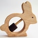 Wood Bunny Rabbit Rattle, Natural Baby Toy, Handmade Wooden Newborn ...