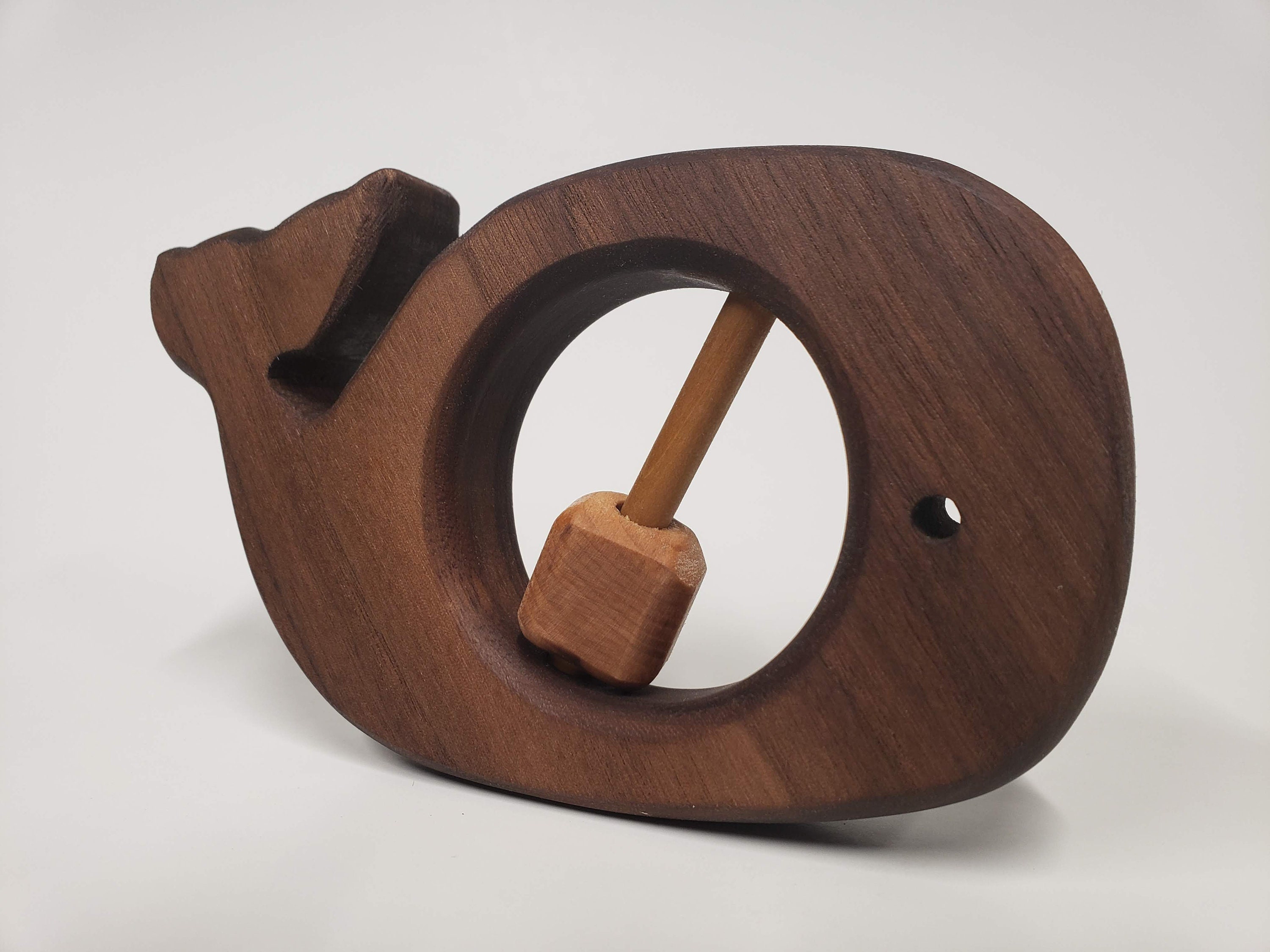 Wood Whale Rattle, Natural Baby Toy, Handmade Wooden Newborn Animal ...