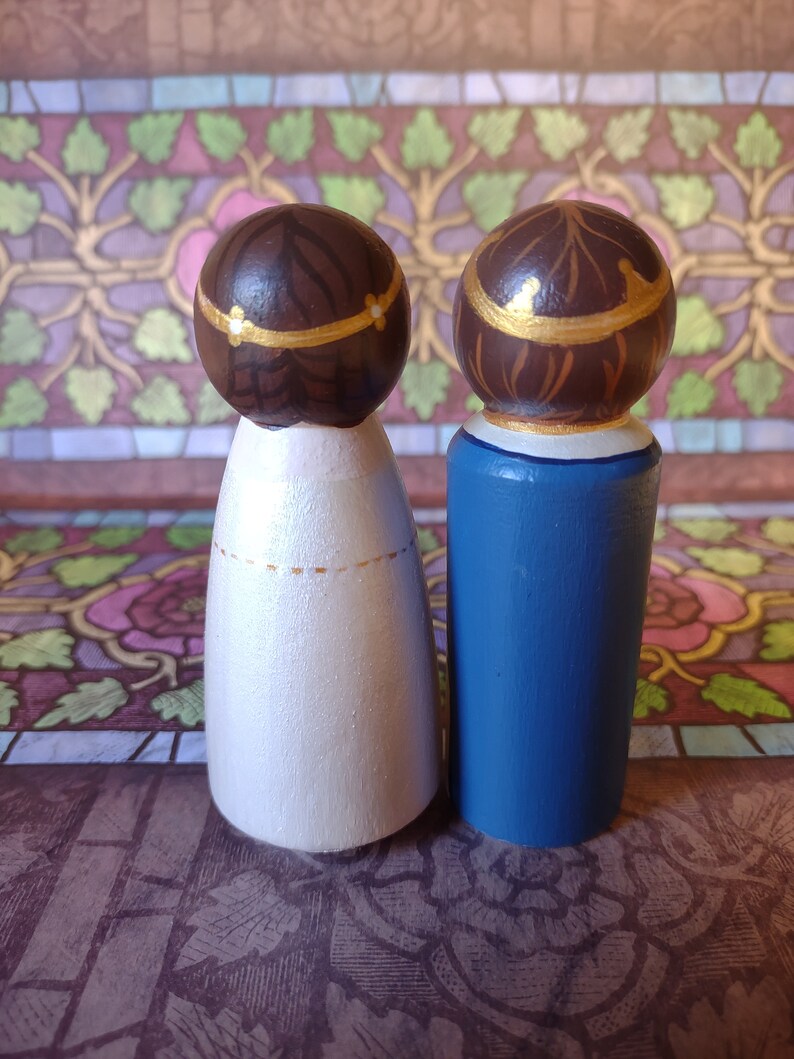 Medieval King and Queen King Arthur Set of 2 Peg Dolls - Etsy
