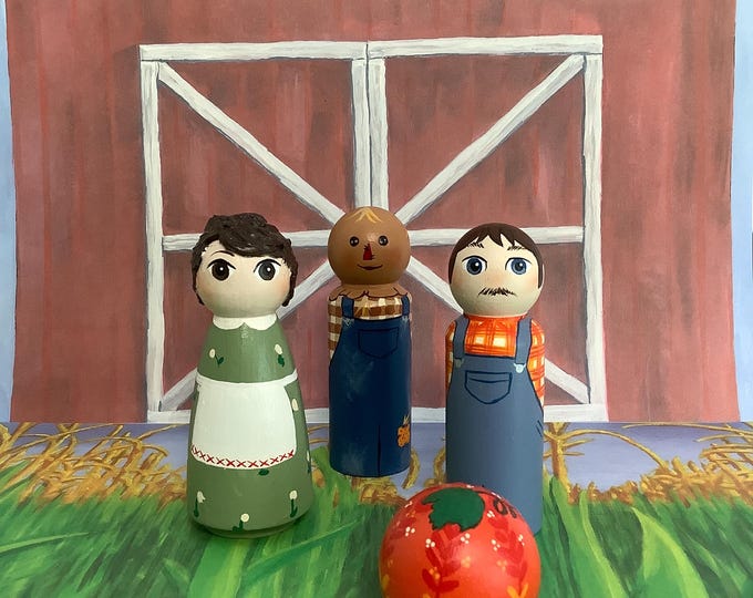 Farm Family Peg Dolls Scarecrow Pumpkin Peg Dolls - Etsy