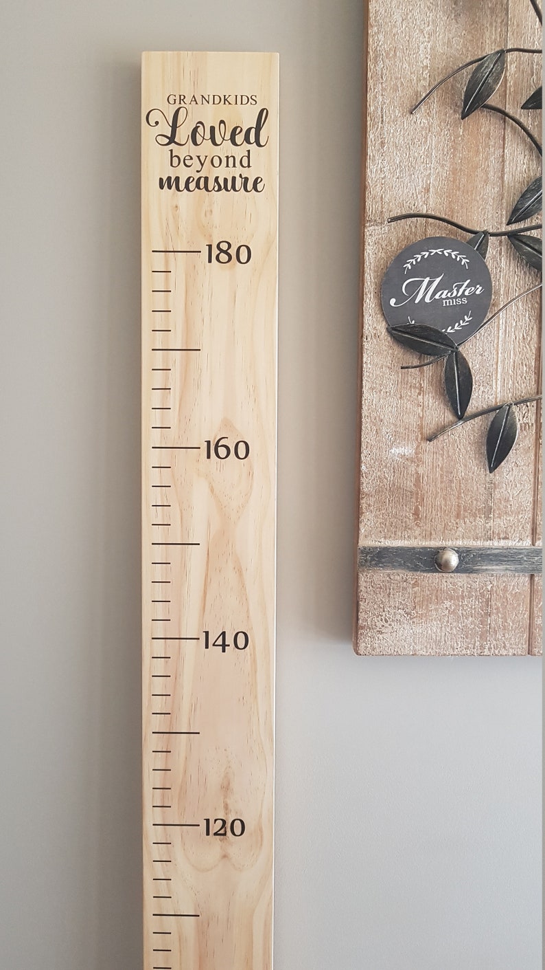Grandchildren Timber Height Chart / Wooden Growth Ruler for - Etsy