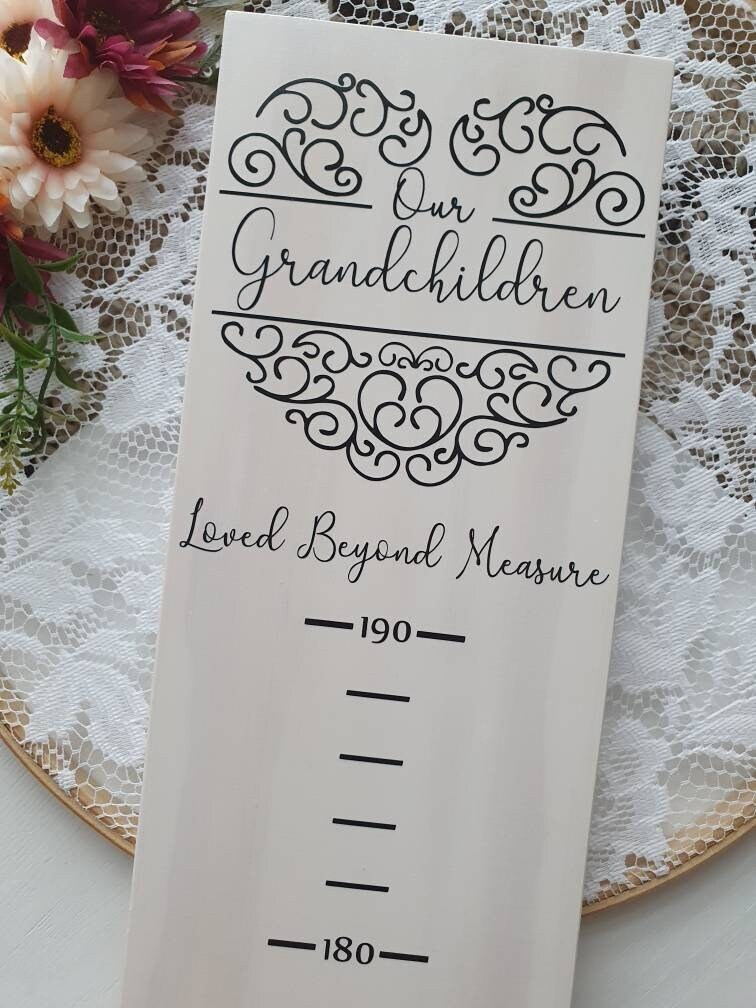 Grandchildren Timber Height Chart / Wooden Growth Ruler for - Etsy ...