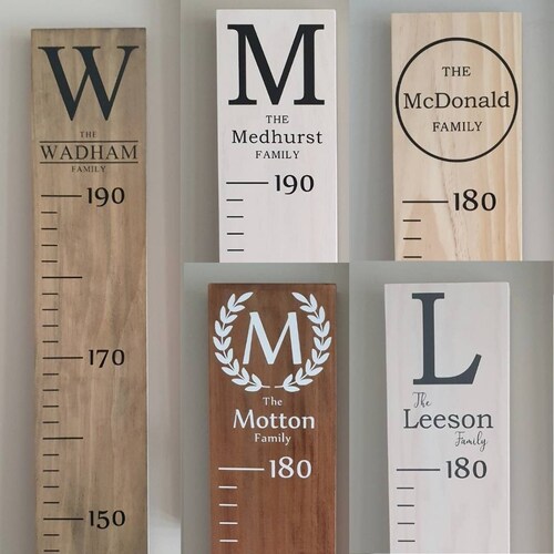 Grandchildren Timber Height Chart / Wooden Growth Ruler for - Etsy