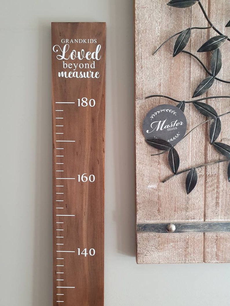 Grandchildren Timber Height Chart / Wooden Growth Ruler for - Etsy
