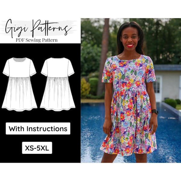 Womens Smock Dress Sewing Pattern - Etsy