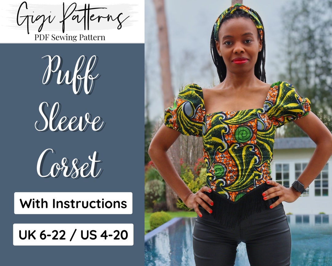 Puff Sleeve Corset Top Pattern | Cottagecore Corset Pattern | Easy ...