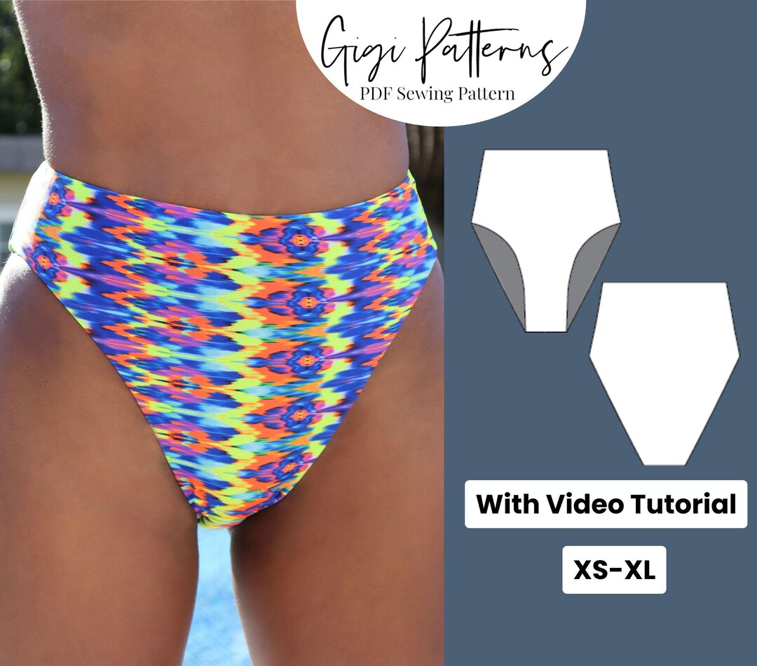 Sexy Swimsuit Pattern | High Cut Swimsuit | High Waist Bikini Pattern | Pdf Sewing Pattern ...