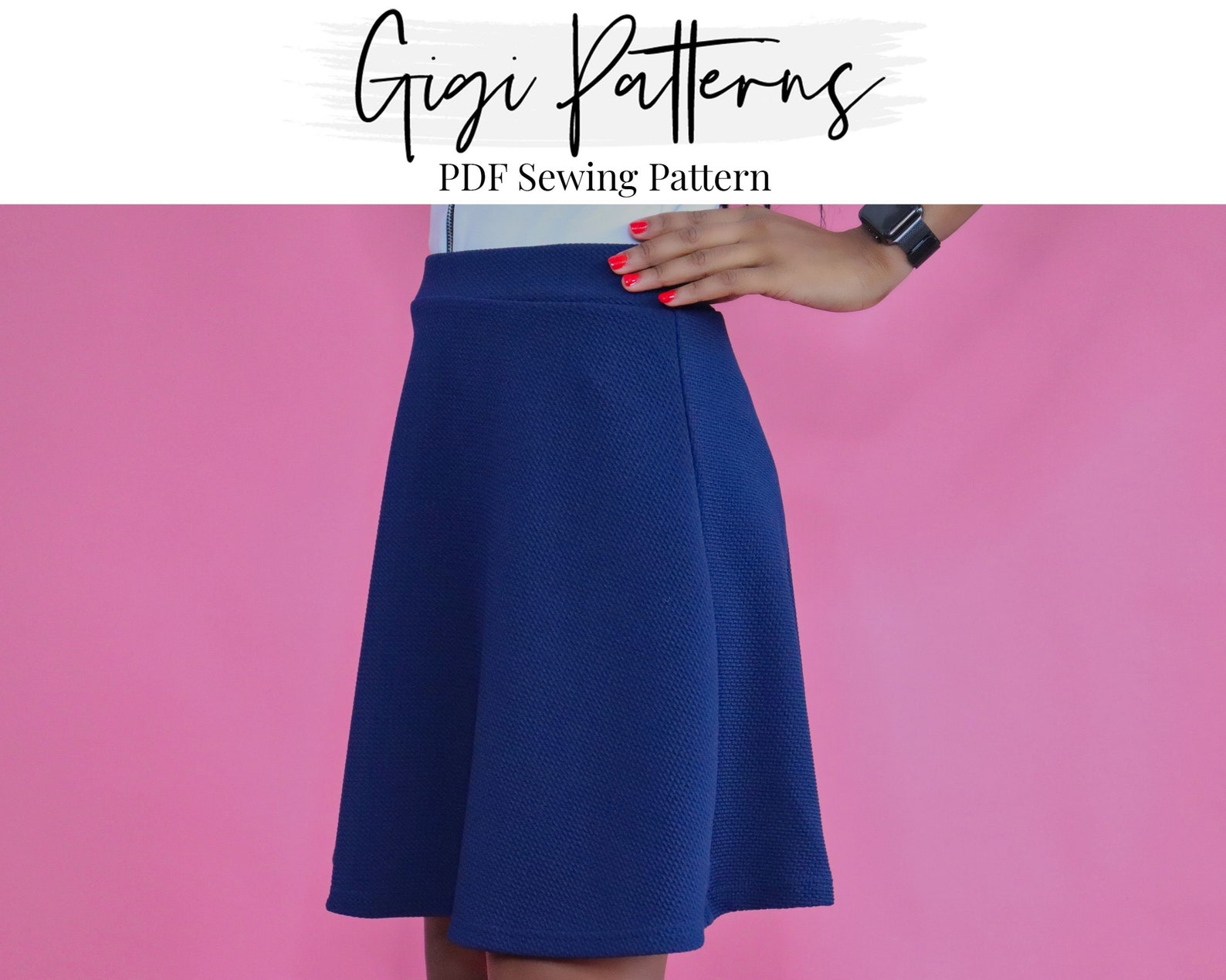 High Waist Skater Skirt Sewing Pattern | Flare Skirt Pattern | Skirt ...