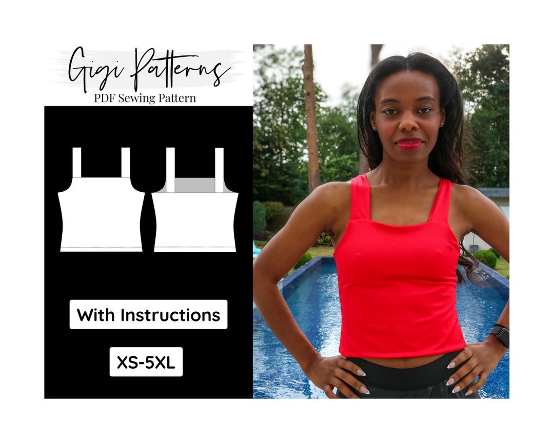 Crop Tank Sewing Pattern Ladies Tops Sewing Pattern Knit - Etsy