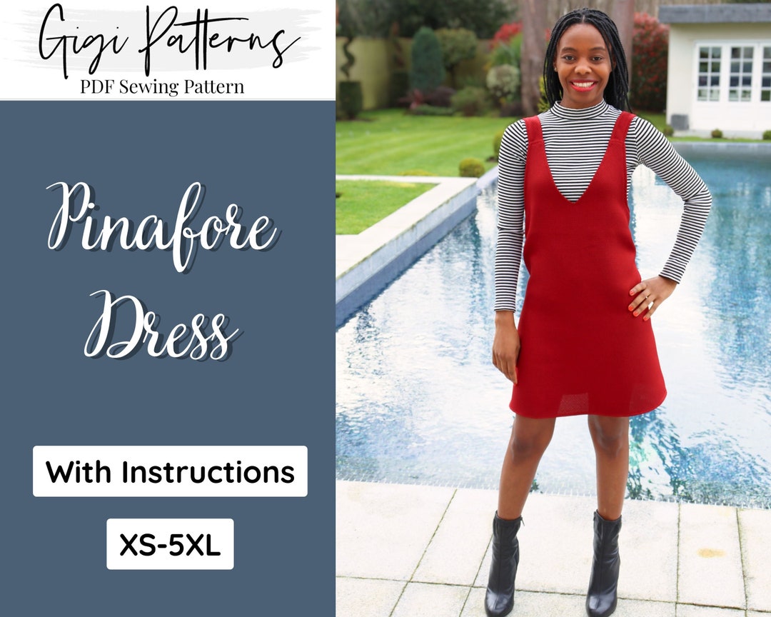 Pinafore Dress Pattern Pdf | Overall Dress Sewing Pattern for Women ...