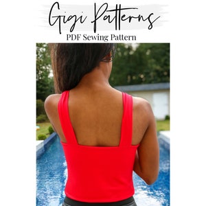 Crop Tank Sewing Pattern | Ladies Tops Sewing Pattern | Knit Crop Top ...