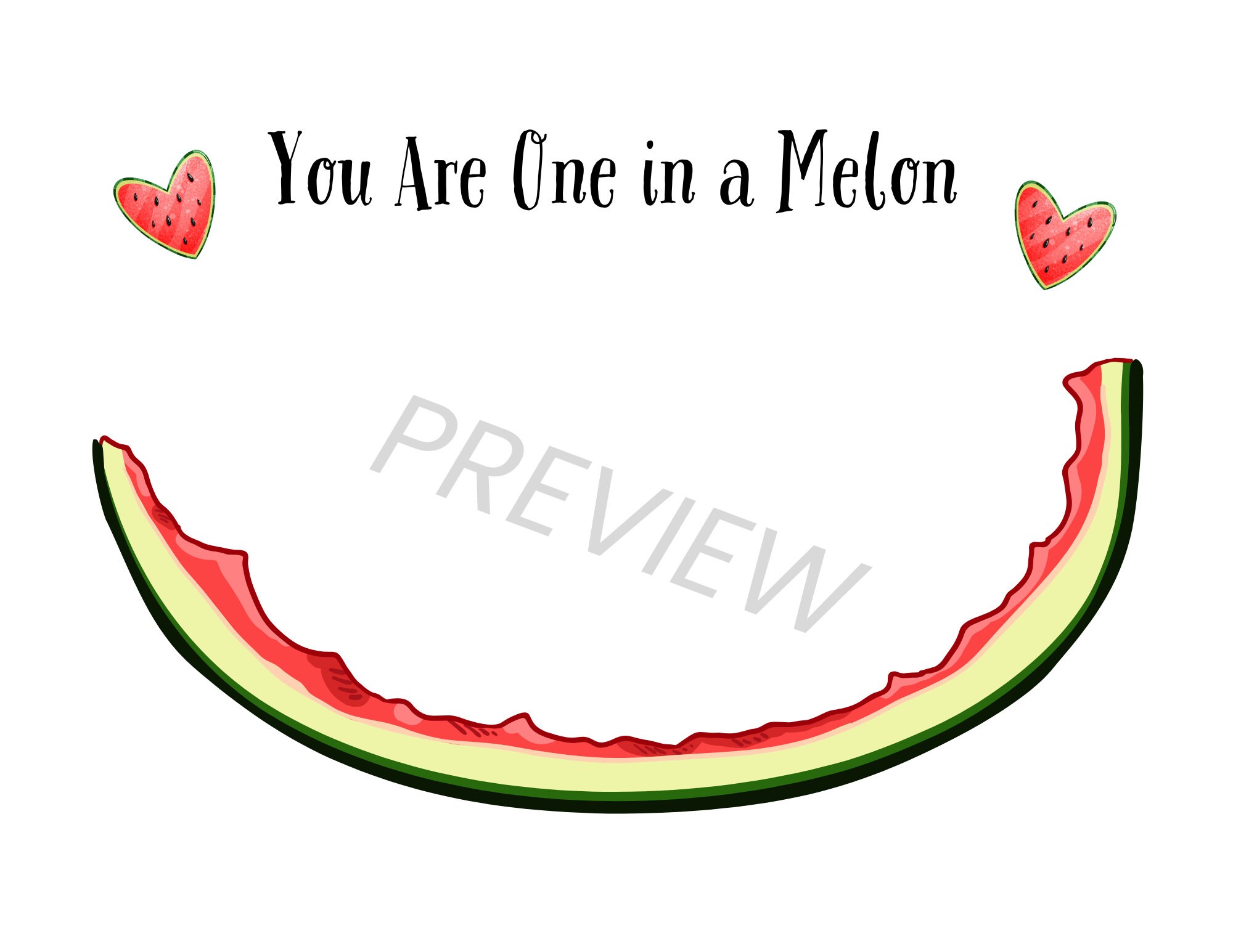 Watermelon Footprint Art, You Are One in a Melon Watermelon Footprint ...