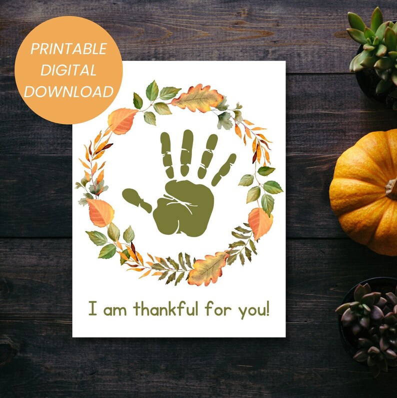 I Am Thankful for You Handprint Craft Thanksgiving I Am - Etsy