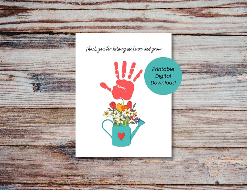 Thank You Flower Handprint Art, Thank You Teacher Flower Handprint Art ...
