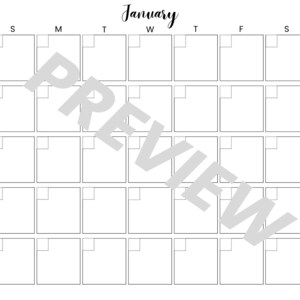 12 Month Blank Minimal Calendar Printable Blank Monthly - Etsy