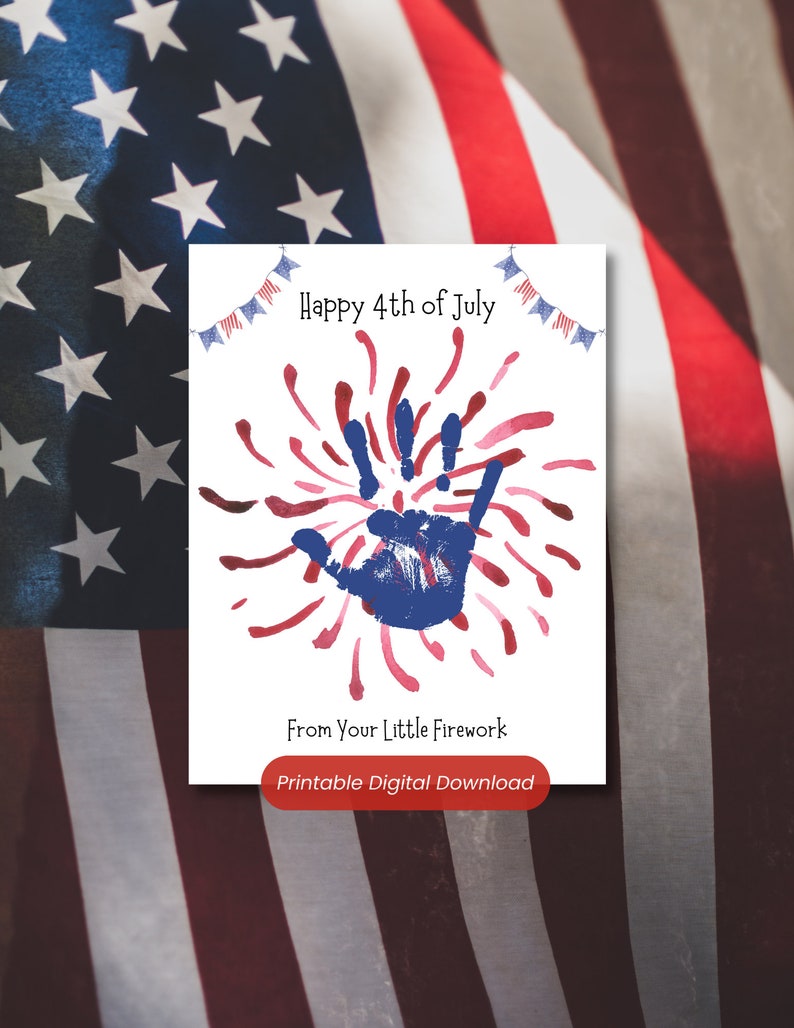 July 4th Firework Handprint Art July Fourth Handprint Art - Etsy