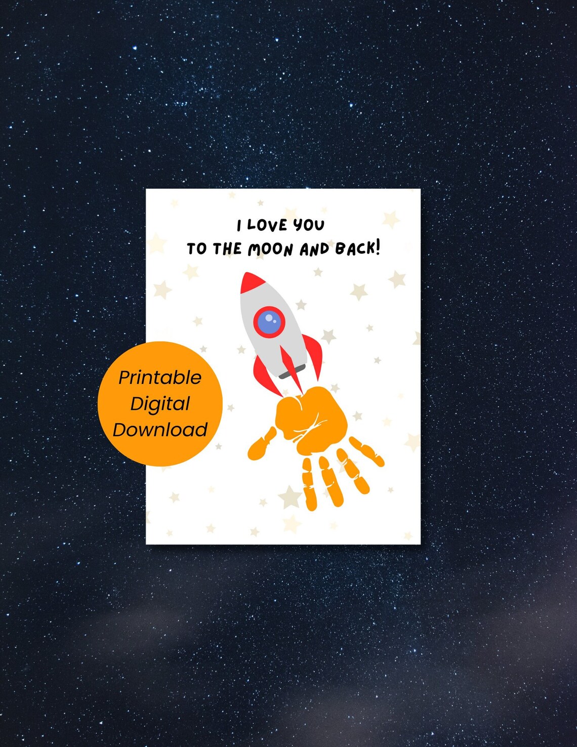 Rocketship Handprint Art, I Love You to the Moon and Back Rocketship ...