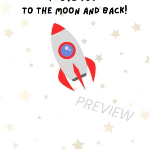 Rocketship Handprint Art, I Love You to the Moon and Back Rocketship ...