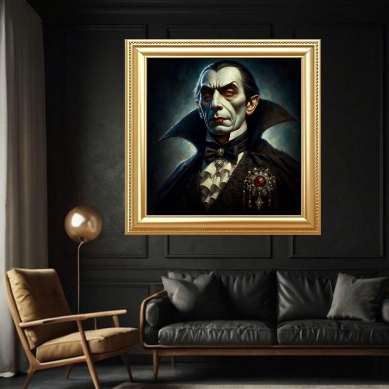 Dracula Portrait Original Art Instant Download, Gothic Wall Art Decor ...