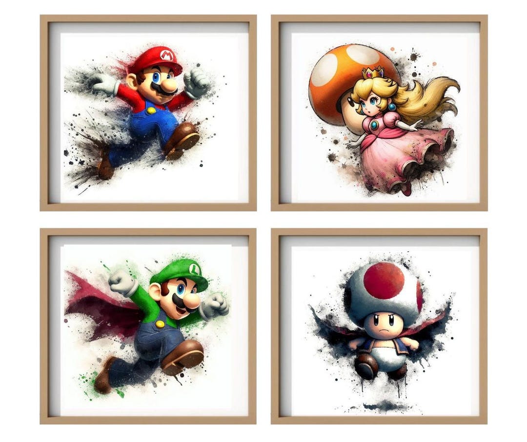 Super Mario Brothers, Original Art, Instant Download, Watercolour ...